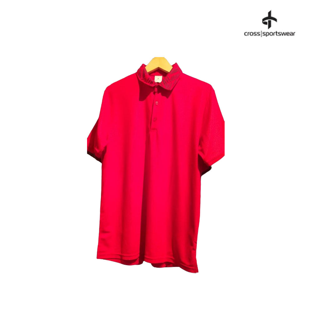 CROSS POLO SHIRT M COLLAR BLOCK 1326641-347 RED – TOPGOLF